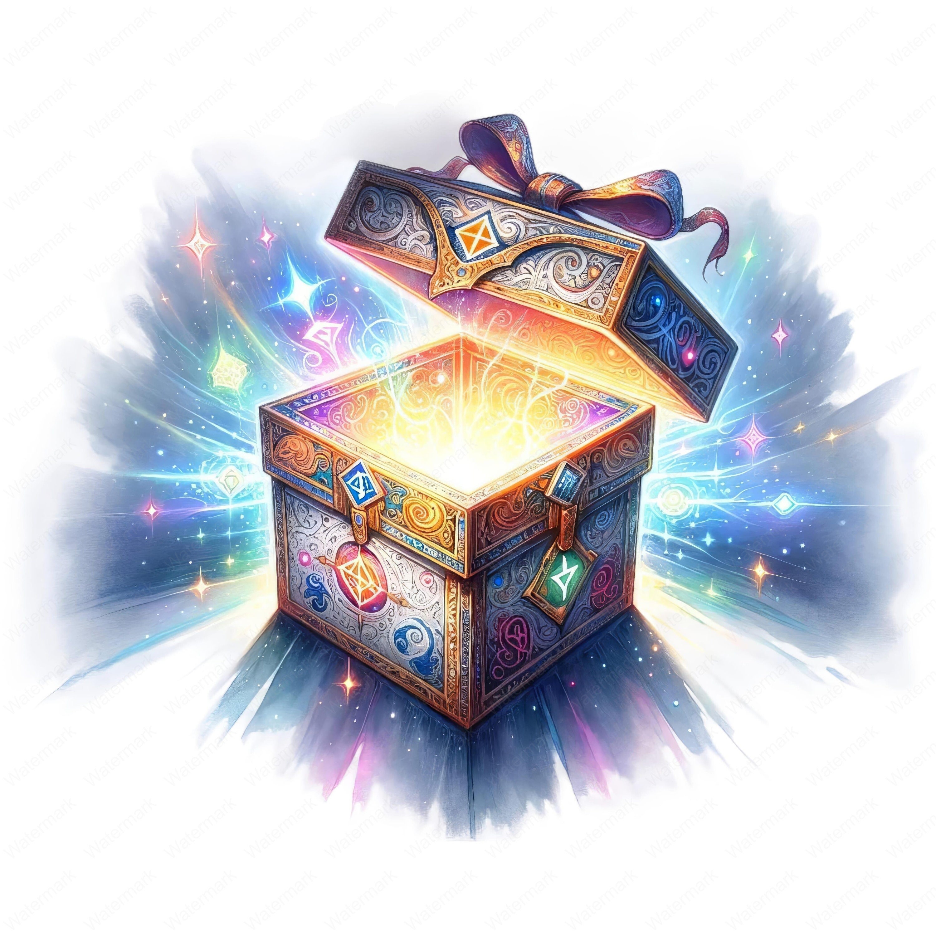 Mystical Gift Box Clipart: Fantasy Art Printables (digital Download) - Etsy