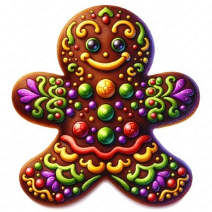 Festive Gingerbread Man Clipart Bundle: Christmas Art (commercial Use ...