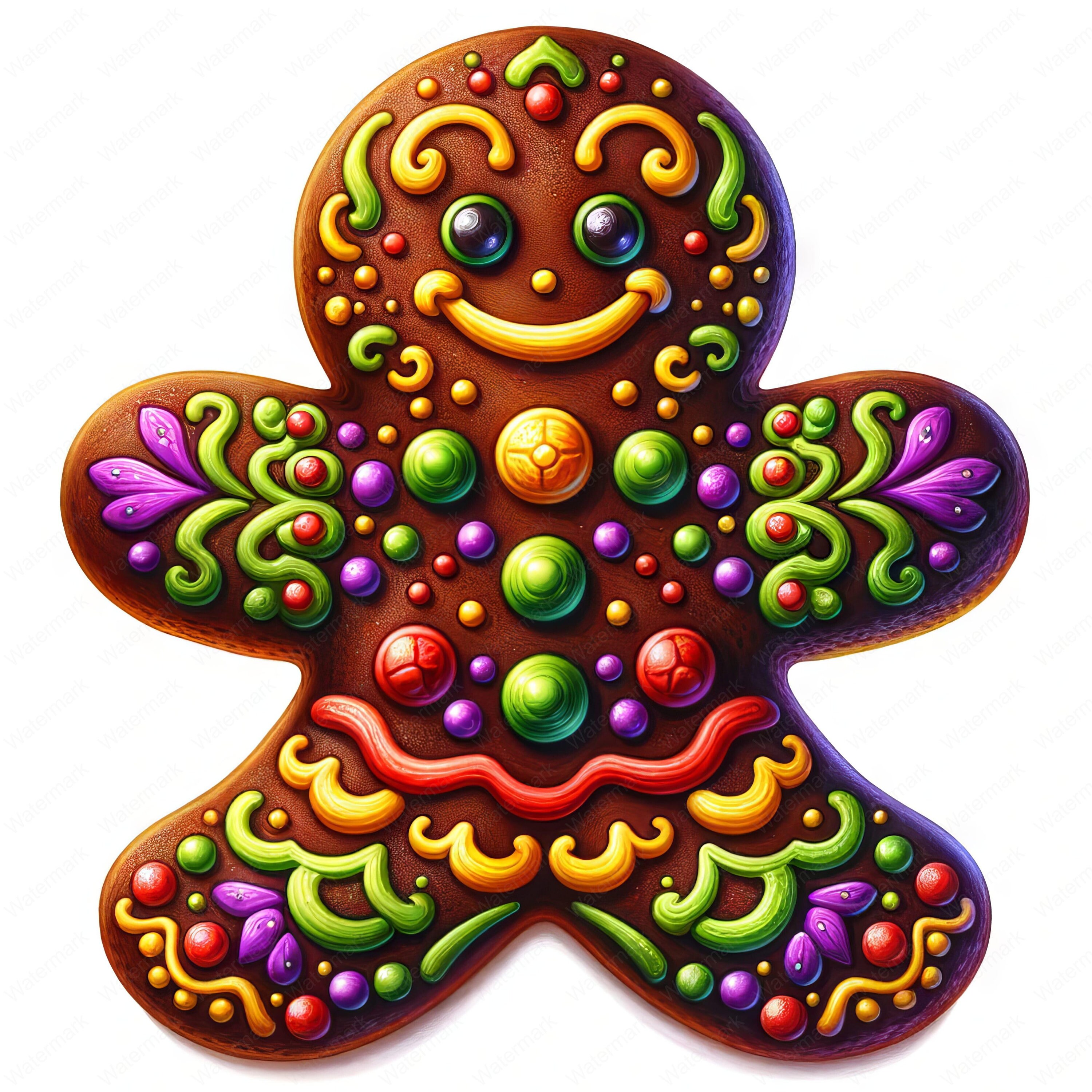 Festive Gingerbread Man Clipart Bundle: Christmas Art (commercial Use ...