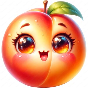 Cute Peach Clipart | Sweet Cute Peach Clipart Bundle | 10 High-quality ...