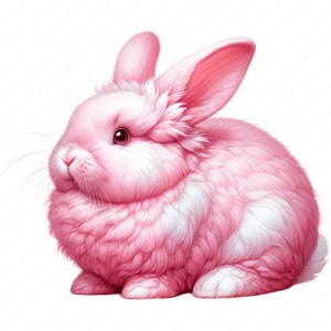 Cute Pink Bunny Clipart | Adorable Pink Bunny Clipart Bundle | 10 High ...