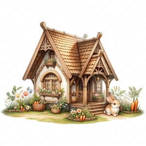 Bunny House Clipart | Cozy Bunny House Clipart Bundle | 10 High-quality ...