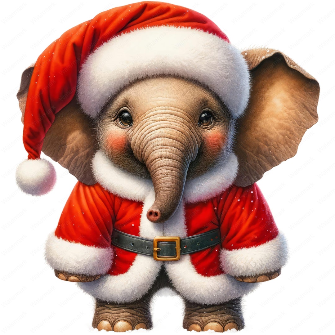 Santa Animal Clipart Bundle: 10 Holiday Designs (commercial Use ...