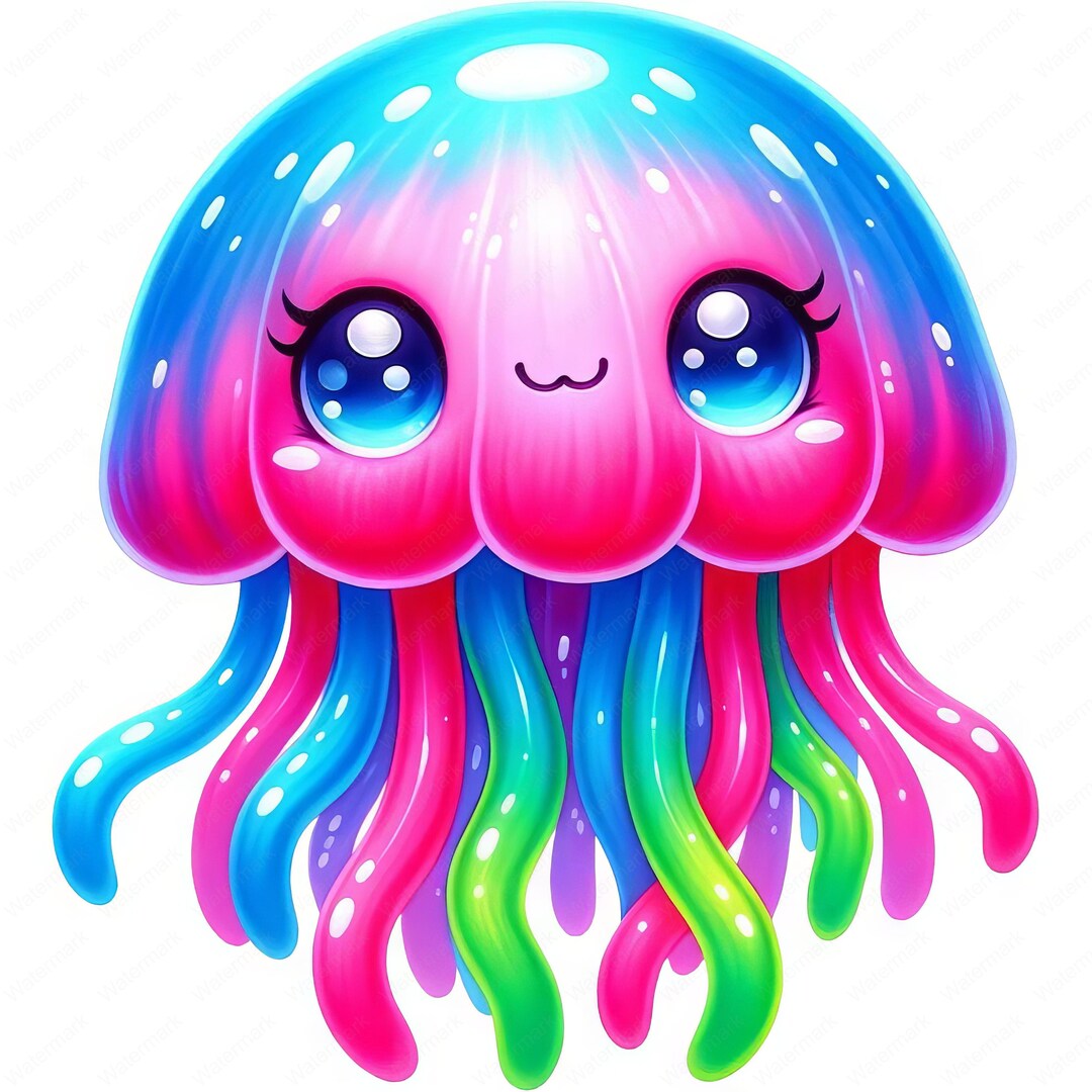 Cute Jellyfish Clipart | Jellyfish Clipart Bundle | 10 High-quality ...