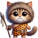 Caveman Clipart | Adorable Cat Clipart Bundle | 10 High-quality Designs ...