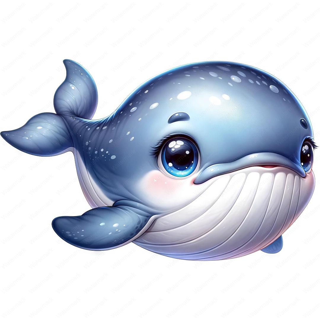 Baby Whale Clipart Cute Baby Whale Clipart Bundle 10 High-quality Images Ocean Life Art ...