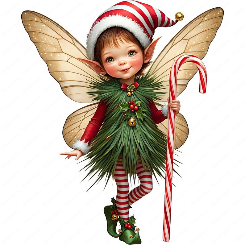 Christmas Pine Fairy Clipart Bundle: Holiday Designs (digital Download ...