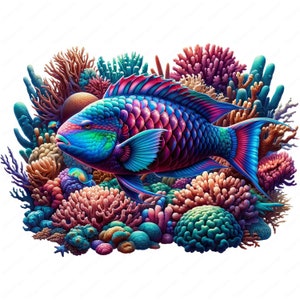 Ocean Fish Clipart | Vibrant Ocean Fish Clipart Bundle 08 | 10 High ...