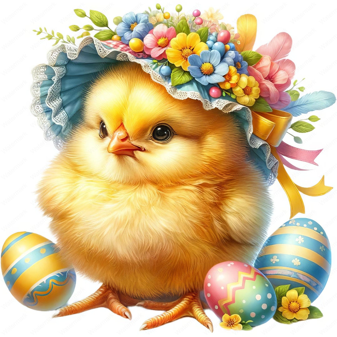 Easter Chick Clipart Cute Easter Chick Clipart Bundle 10 High-quality ...