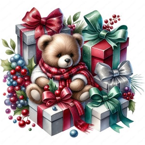 Teddy Bear Clipart | Adorable Christmas Teddy Bear Clipart Bundle | 10 ...