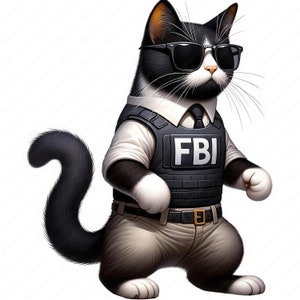 FBI Cat Clipart | Sleek FBI Cat Clipart Bundle | 10 High-quality ...