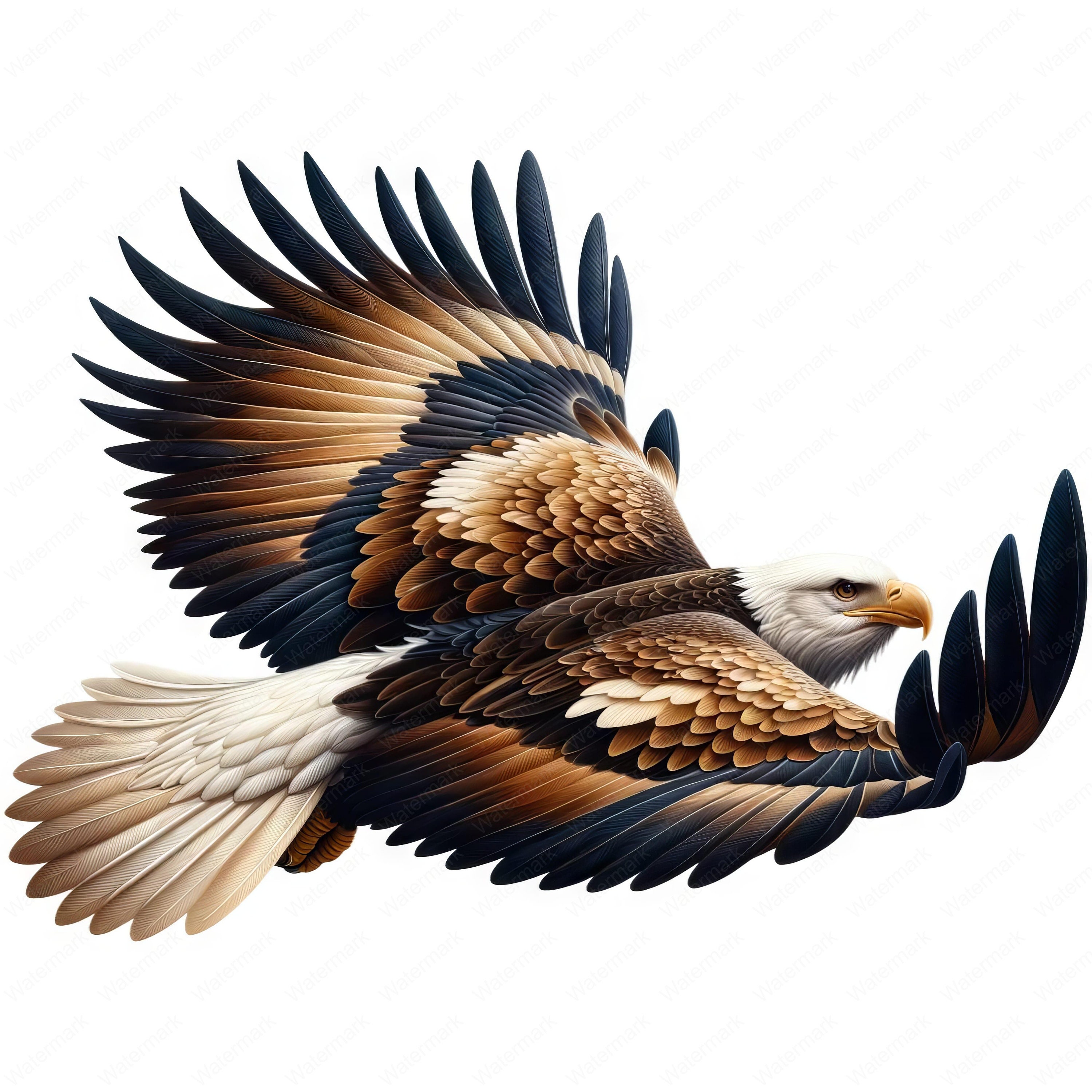 Bald Eagle Clipart Bundle | Majestic Flying Bird of Prey (digital ...