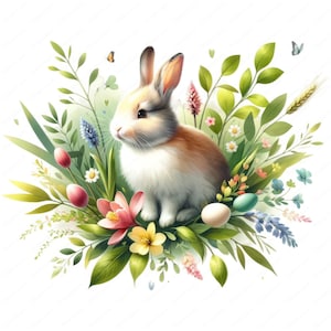 Spring Rabbit Clipart | Charming Spring Rabbit Clipart Bundle | 10 High ...