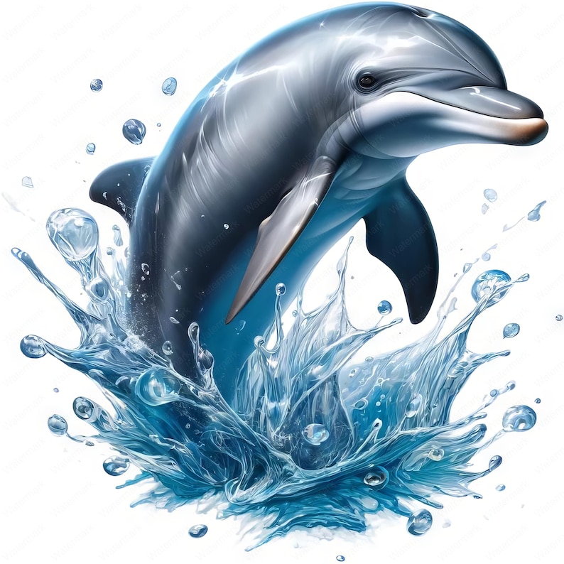 Playful Dolphin Clipart Bundle | Marine Art Printables (digital ...