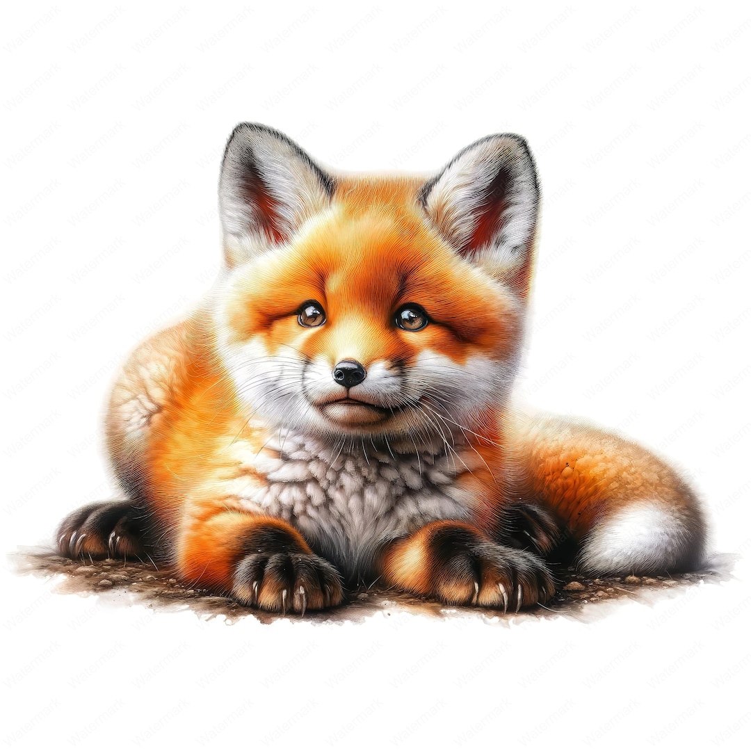 Fox Cub Clipart | Adorable Fox Cub Clipart Bundle | 10 High-quality ...