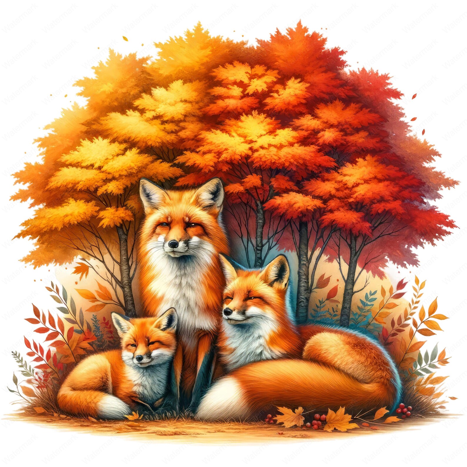 Fox Family Clipart Bundle: Heartwarming Designs (digital Download) - Etsy