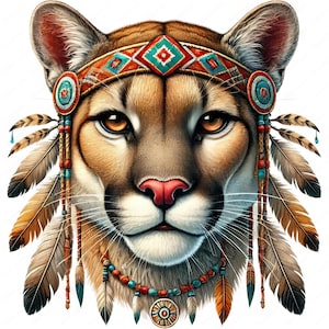 Native American Cougar Clipart: Tribal Designs (digital Download) - Etsy