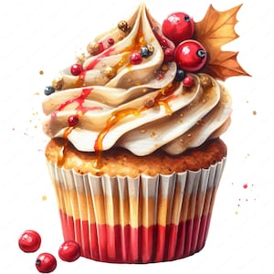 Thanksgiving Cupcake Clipart: Festive Autumn Designs (digital Download ...