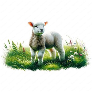 Spring Lamb Clipart | Adorable Spring Lamb Clipart Bundle | 10 High ...
