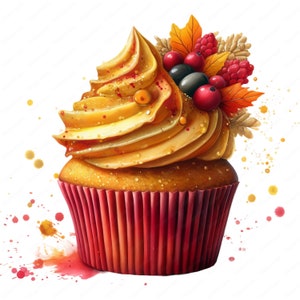 Thanksgiving Clipart | Festive Thanksgiving Cupcake Bundle | 10 High ...