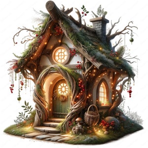 Xmas Fairy House Clipart | Magical Fairy House Clipart Bundle | 10 High ...