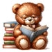 Teddy Bear Reading Clipart Clipart Bundle 10 Cozy Images Childhood Art ...