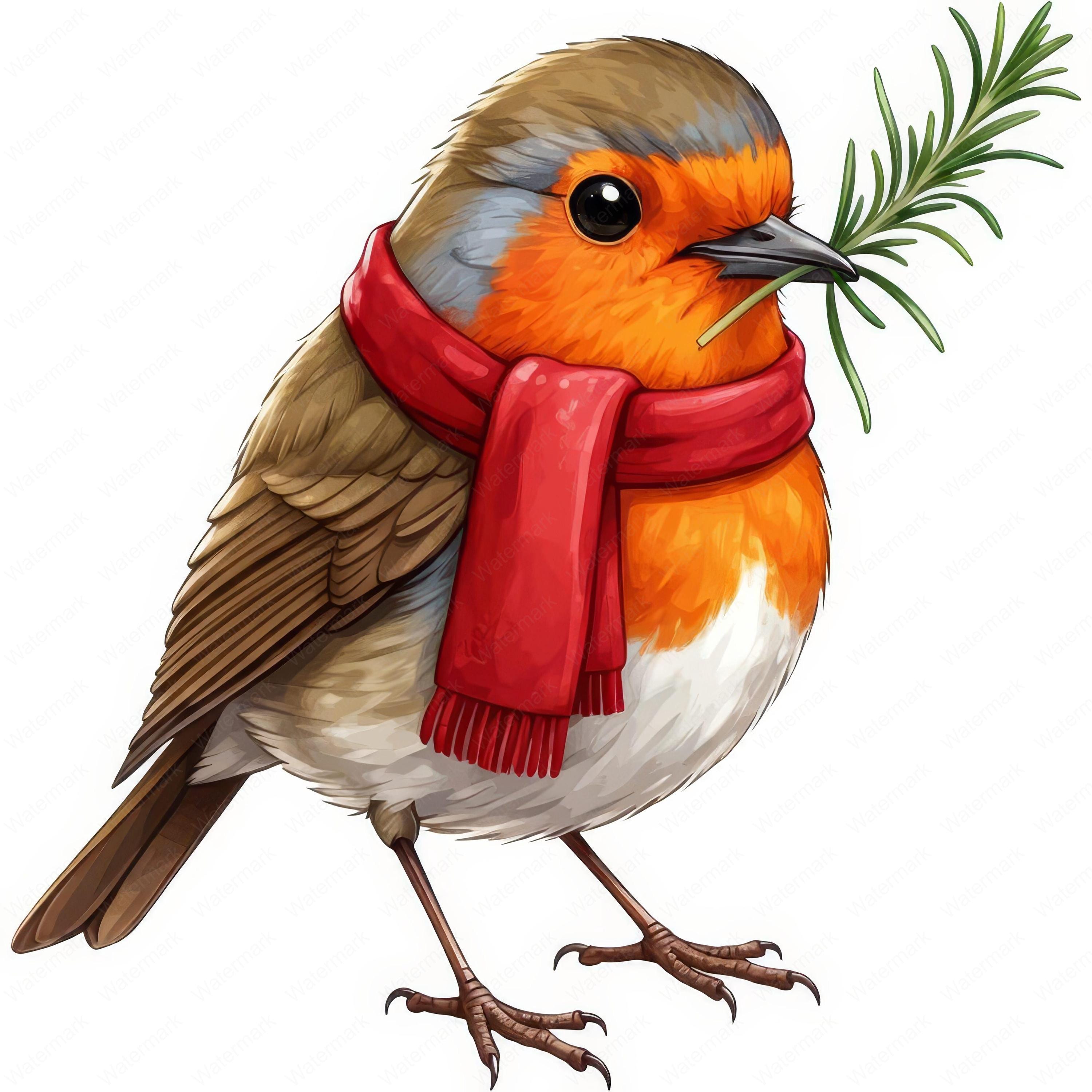 Christmas Robin Clipart Bundle: Festive Bird Art (digital Download) - Etsy