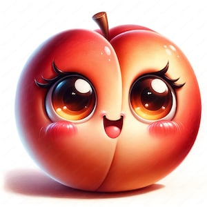 Cute Peach Clipart Sweet Cute Peach Clipart Bundle 10 High-quality ...