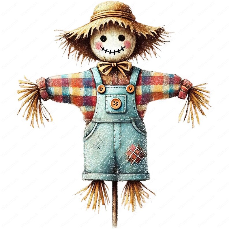 Charming Scarecrow Clipart Bundle: Harvest Art Designs (digital ...