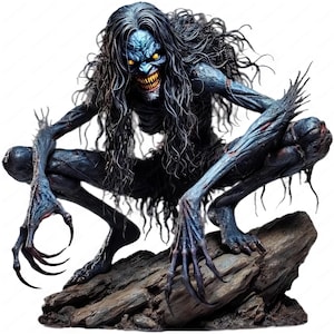 Creepy Black Annis Clipart Bundle: Horror Art Designs (digital Download ...