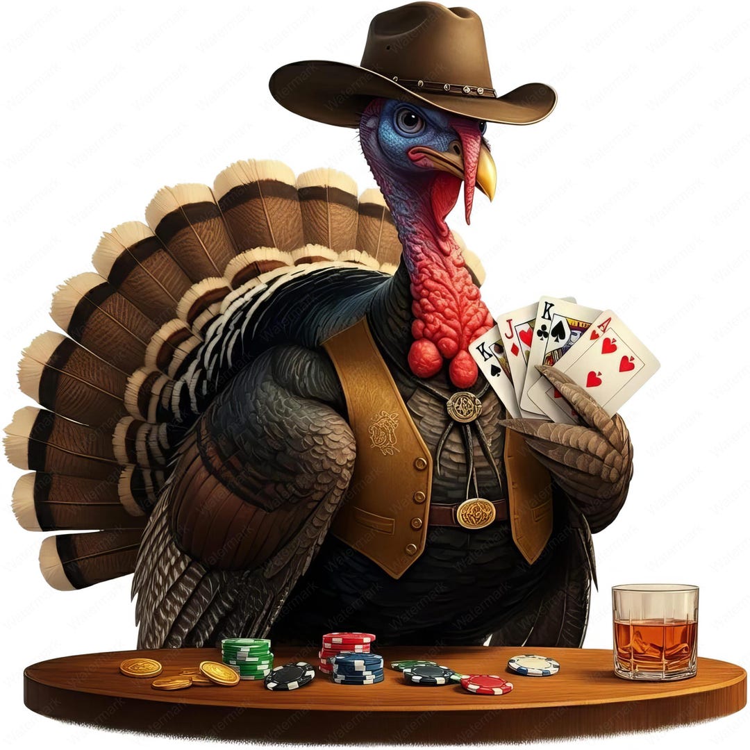 Cowboy Turkey Clipart | Western 3D Cartoon PNG Bundle | 10 Unique ...