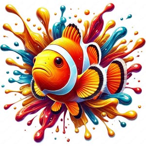 Vibrant Clownfish Clipart Bundle: Ocean Art Printables (digital ...