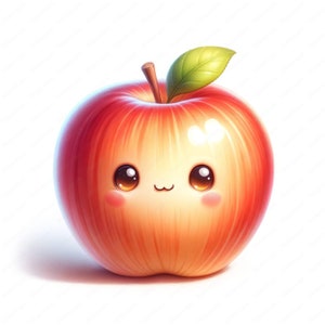 Cute Apple Clipart Adorable Cute Apple Clipart Bundle 10 High-quality ...