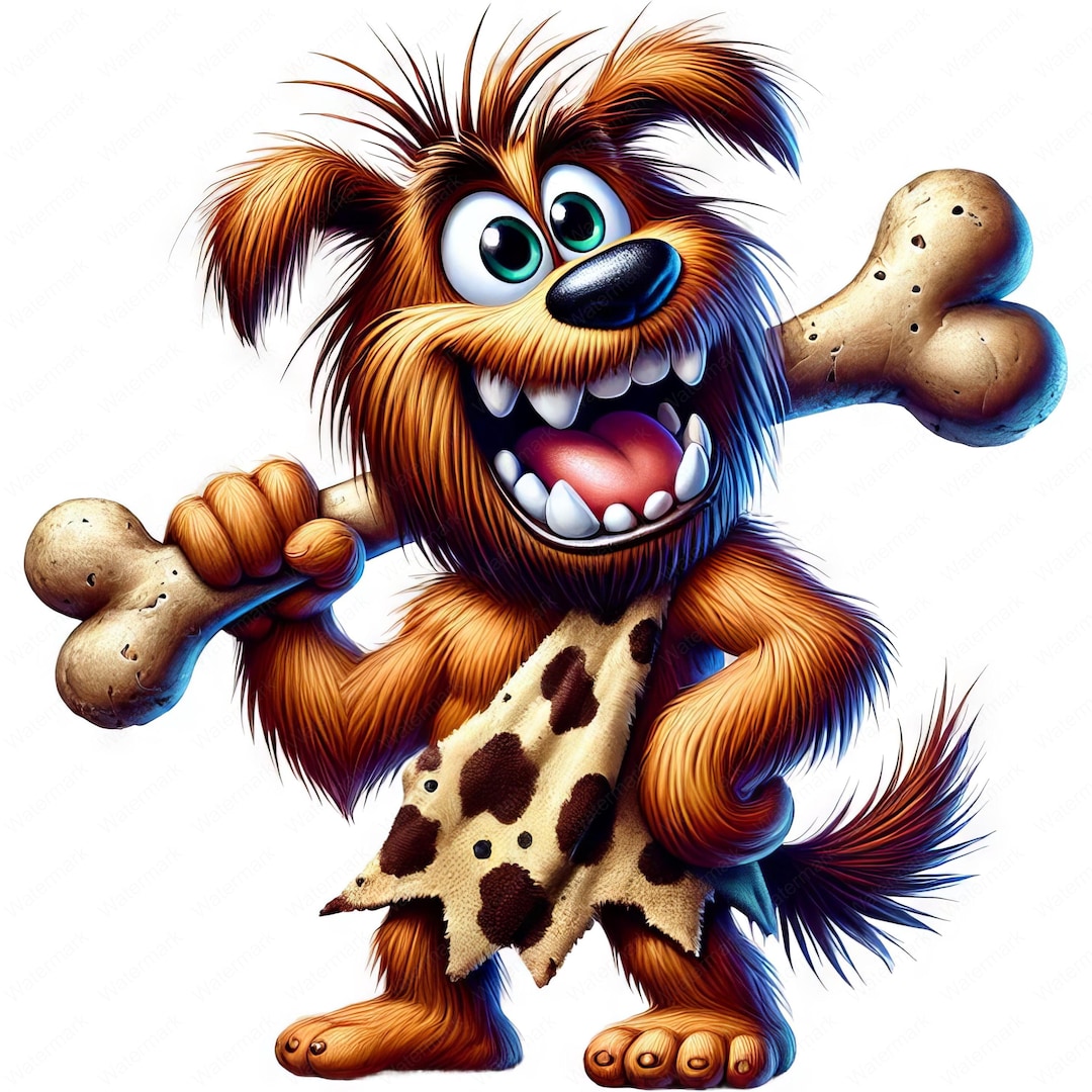 Caveman Dog Clipart | Adorable Caveman Dog Clipart Bundle | 10 High ...