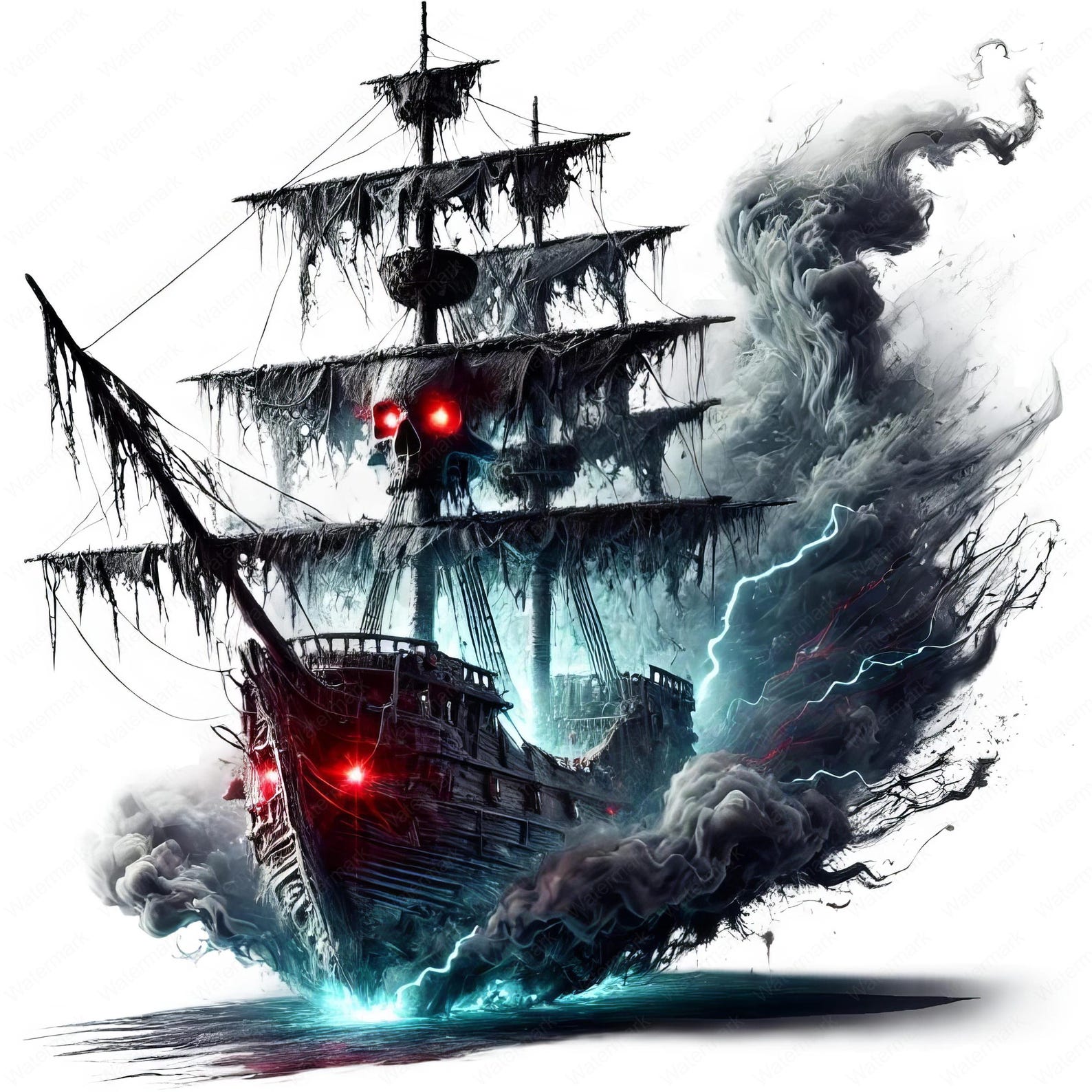 Haunted Ghost Ship Clipart: Dark Fantasy PNG Bundle (commercial Use) - Etsy