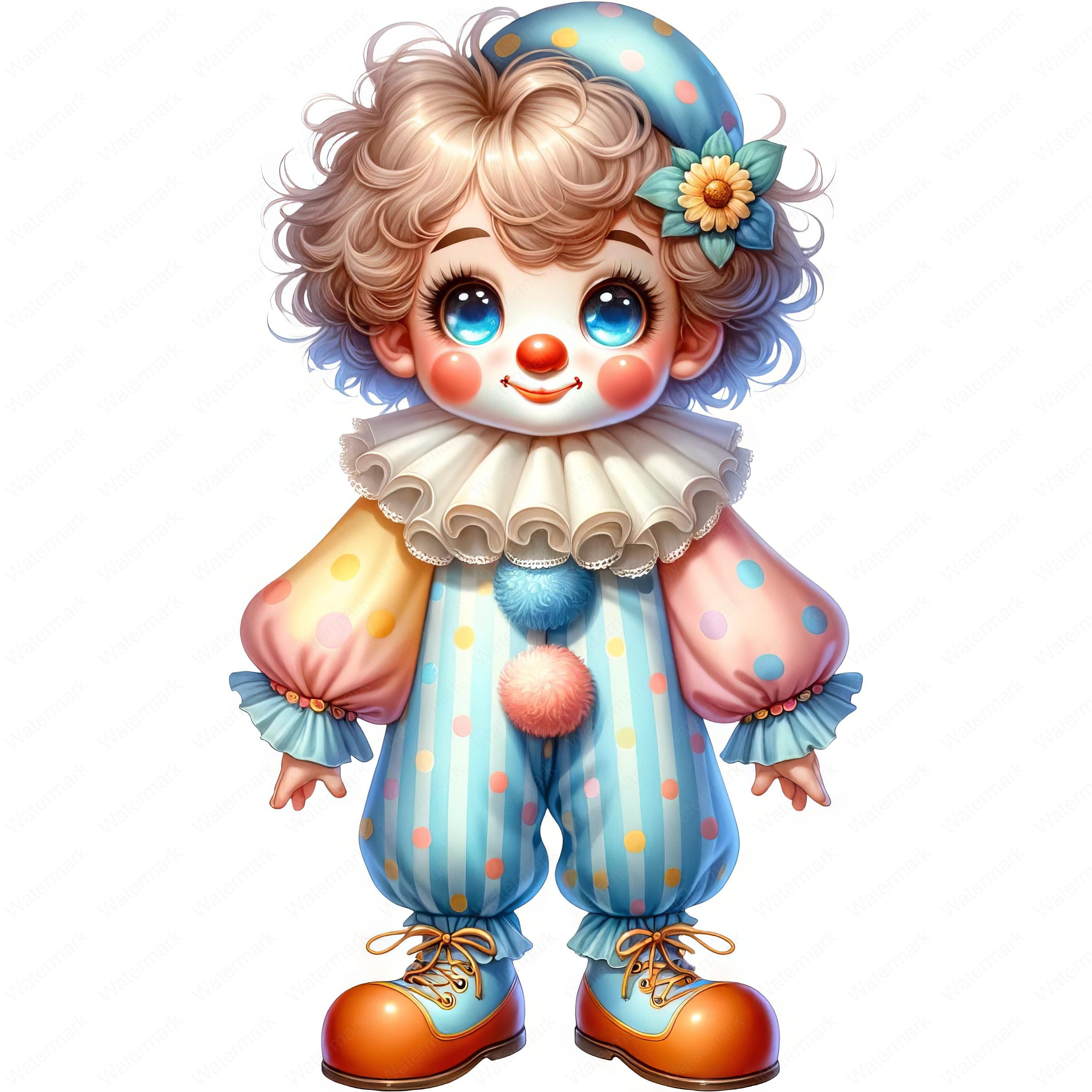 Cute Clown Clipart Bundle | Circus Art Printables (digital Download) - Etsy