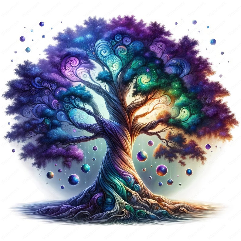Enchanted Magic Tree Clipart Bundle: Fantasy Art Printables (digital ...