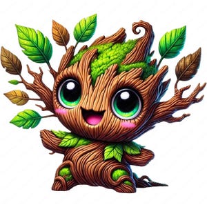 Tree Spirit Clipart Bundle: Adorable Forest Creature Art (digital ...