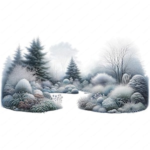 Winter Garden Clipart | Enchanting Winter Garden Clipart Bundle | 10 ...