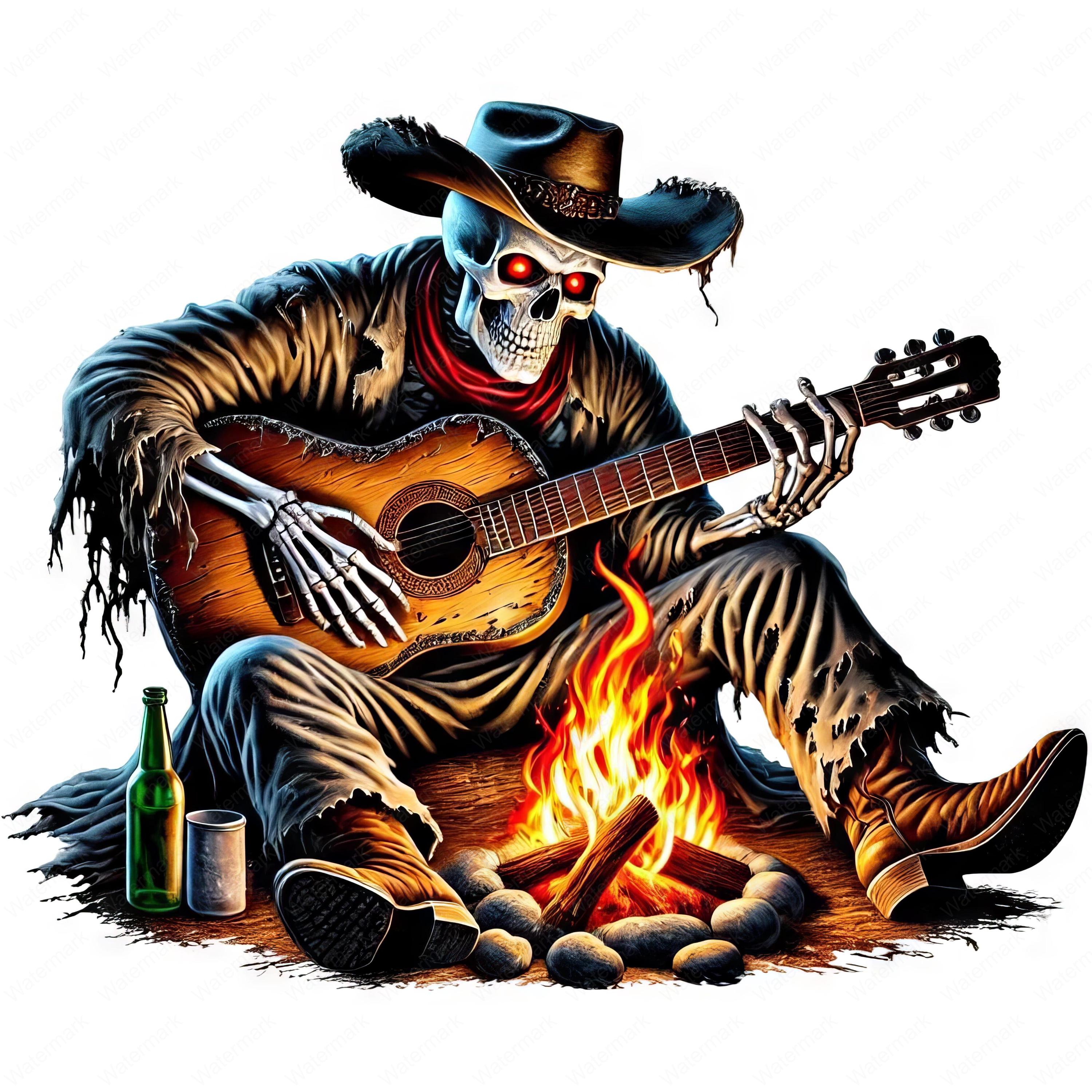 Skeleton Cowboy Clipart: Western Horror Art (digital Download) - Etsy