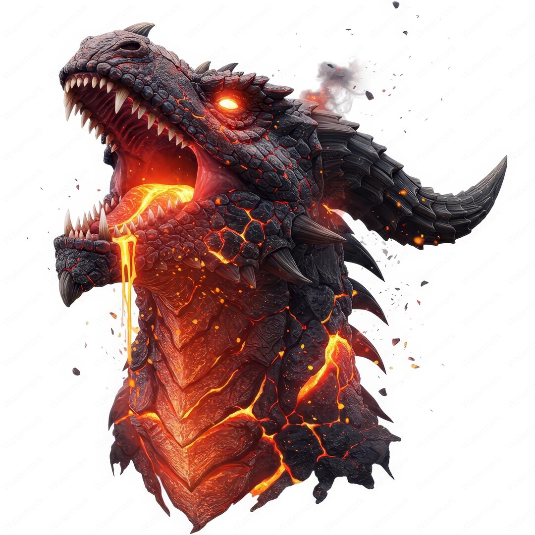 Elemental Dragon Clipart: Fire, Water, Earth, Ice, Lightning (PNG & JPG ...