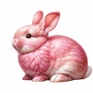 Cute Pink Bunny Clipart | Adorable Pink Bunny Clipart Bundle | 10 High ...