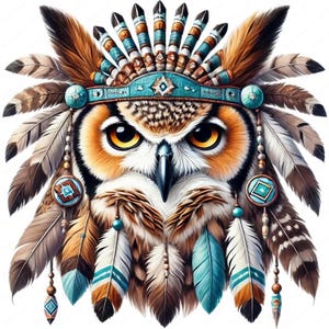 Native American Owl Clipart: Indigenous Art Designs (digital Download ...