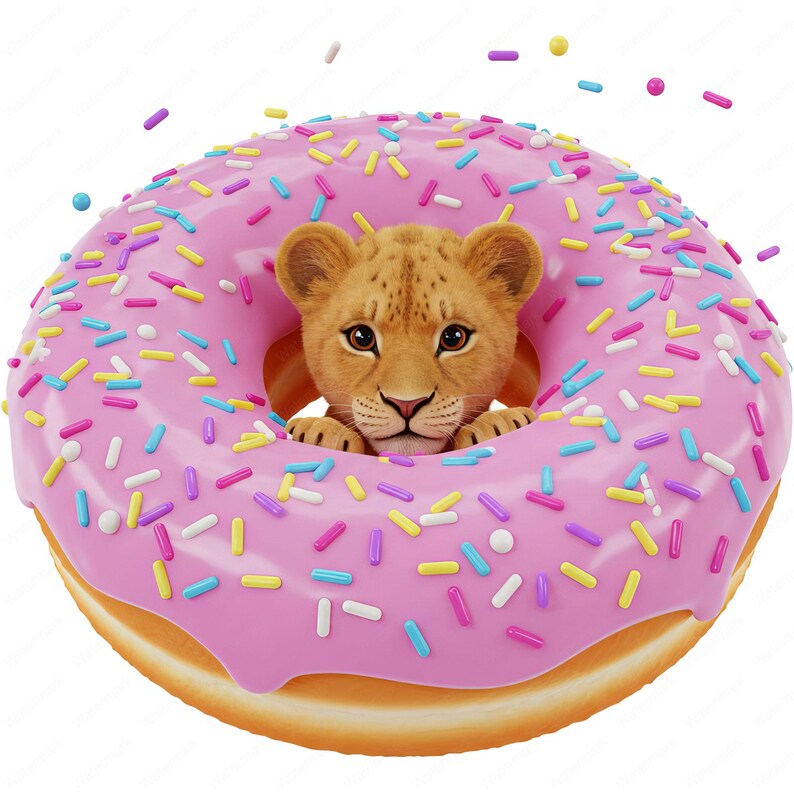 Lion Cub Clipart: Playful PNG Bundle, Commercial Use (digital Download ...