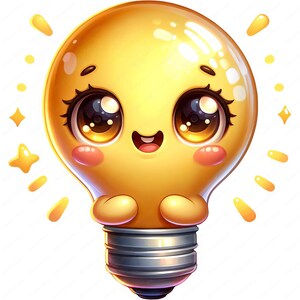 Cute Bulb Clipart | Adorable Cute Bulb Clipart Bundle | 10 High-quality ...