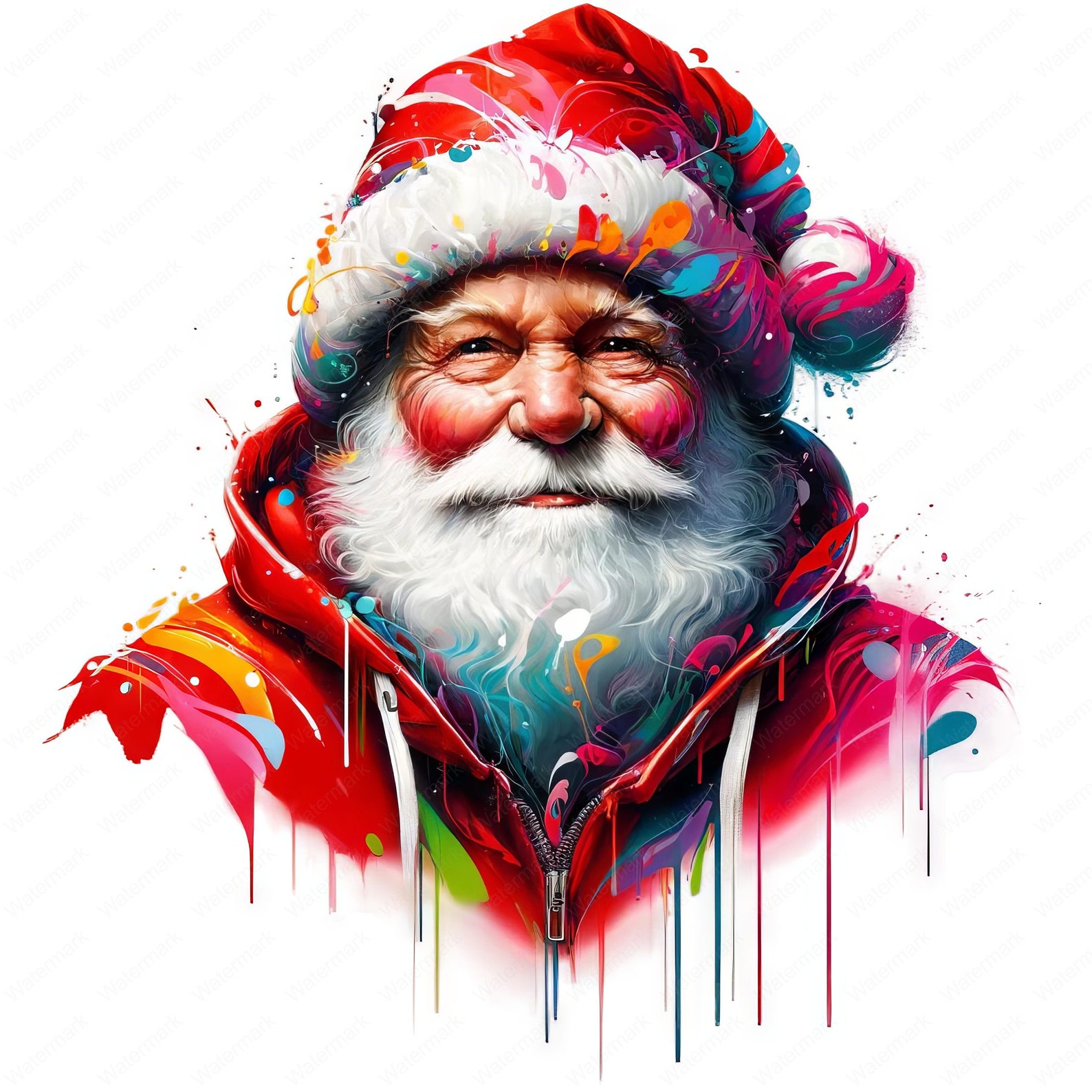 Urban Santa Graffiti Clipart | Street Art Designs (digital Download) - Etsy