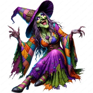 Spooky Witch Clipart Bundle: Halloween Art Printables (commercial Use ...