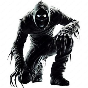 Creepy Boogeyman Clipart Bundle: 10 Horror Art Designs (digital ...