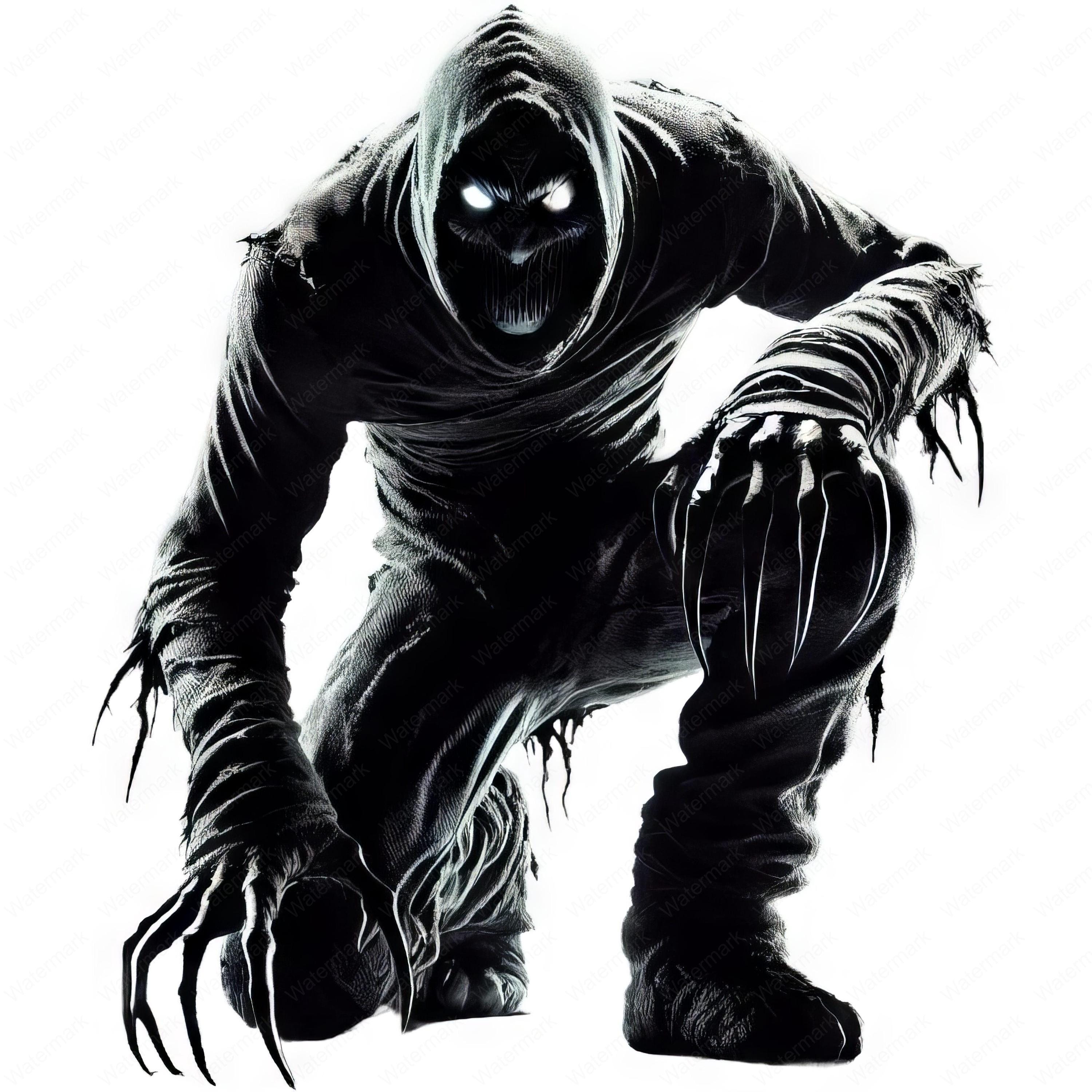 Creepy Boogeyman Clipart Bundle: 10 Horror Art Designs (digital ...