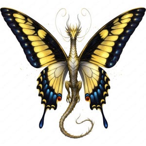 Butterfly Dragon Clipart | Fantasy PNG Bundle | 10 High-quality Designs ...
